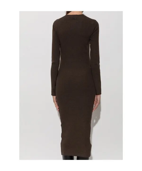 Fear Of God Ribbed Long Sleeve Knit Dress - Brown