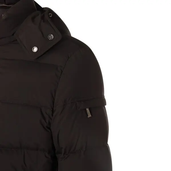 MOORER Quilted Hooded Down Jacket - Black