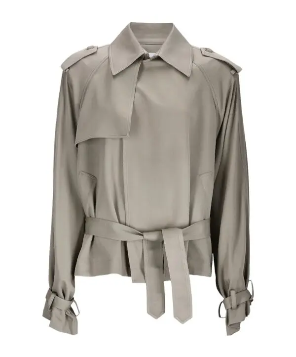THE FRANKIE SHOP Elva Fluid Short Trench Coat