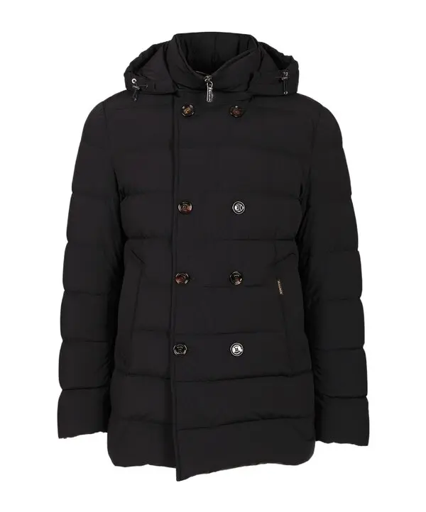 MOORER Quilted Hooded Double-breasted Coat
