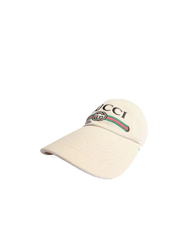 Gucci Baseball Cap With Interlocking G Embroidery - Ivory