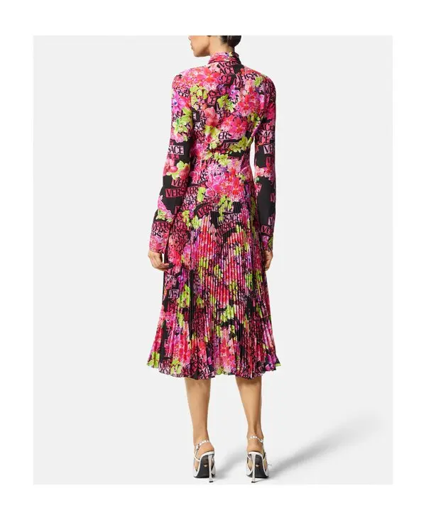 Versace Allover Floral Printed Midi Dress