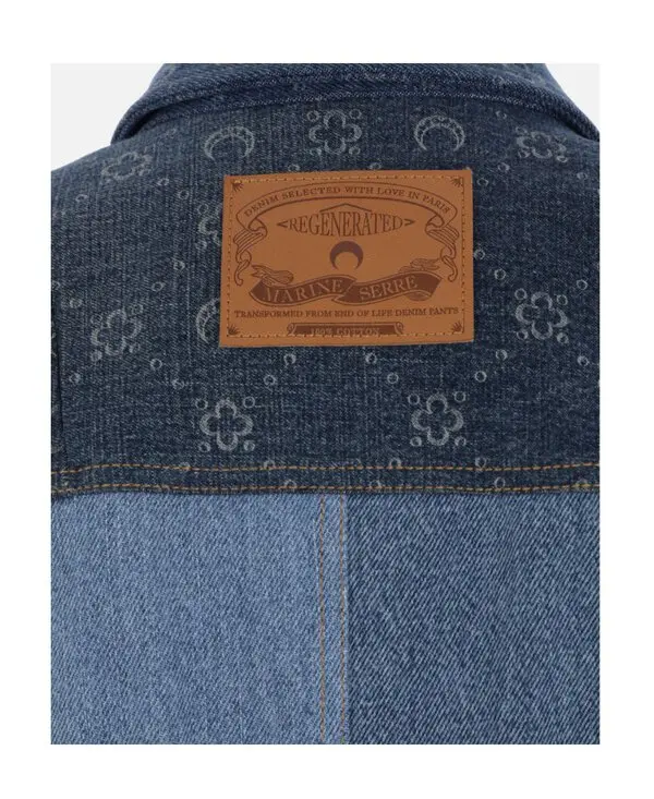 MARINE SERRE Moon Print Denim Coat