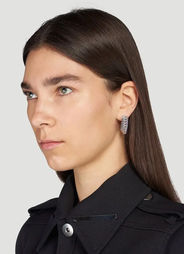 Bottega Veneta Logo Detail Hoop Earrings
