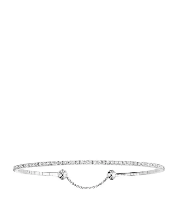 Messika Skinny Classique Diamond Bracelet In White Gold - Silver