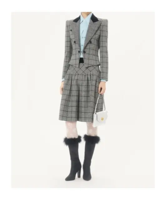 Valentino Garavani Checked Velvet Collar Blazer