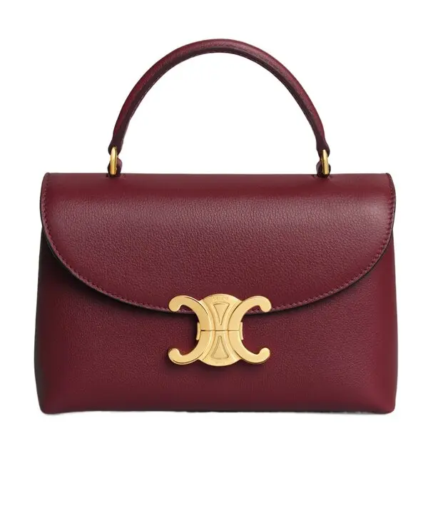Celine Teen Nino Bag In Supple Grained Calfskin - Light Burgundy