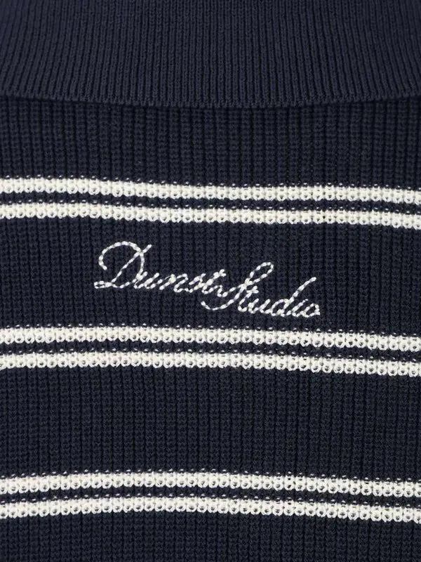 DUNST Striped Polo Knitted Top