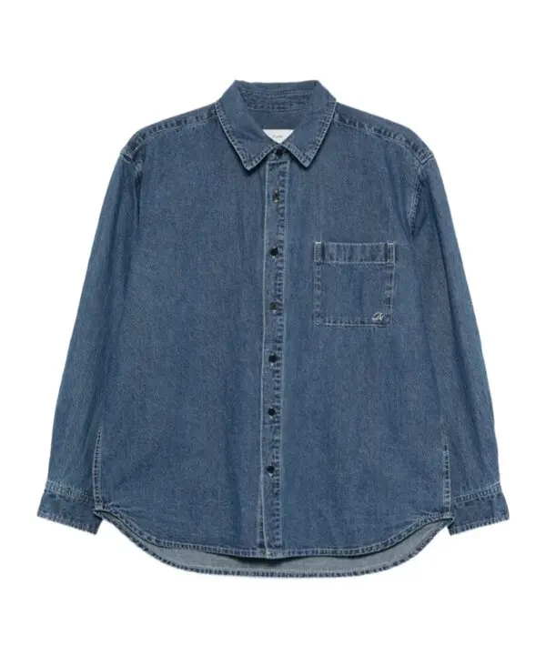 DUNST Long-sleeved Denim Shirt With Classic Collar