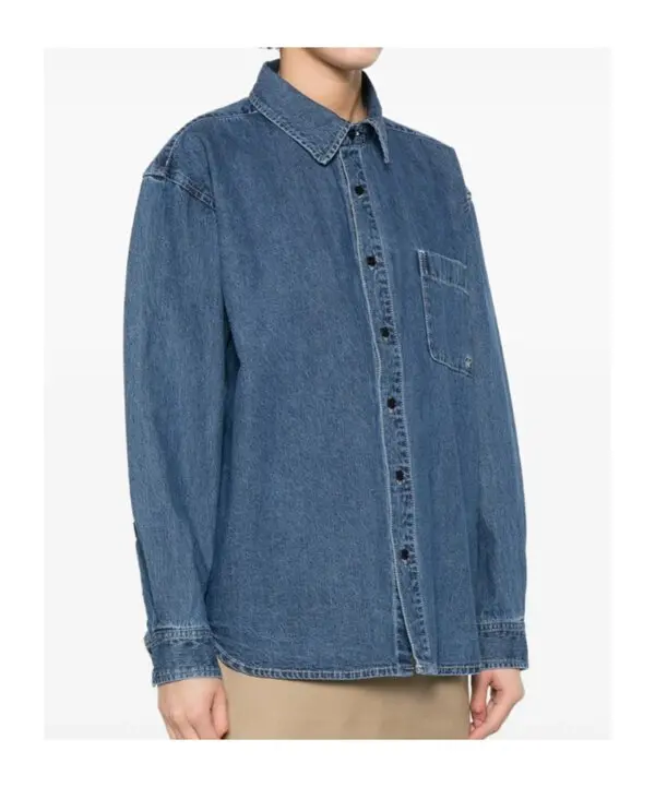 DUNST Long-sleeved Denim Shirt With Classic Collar