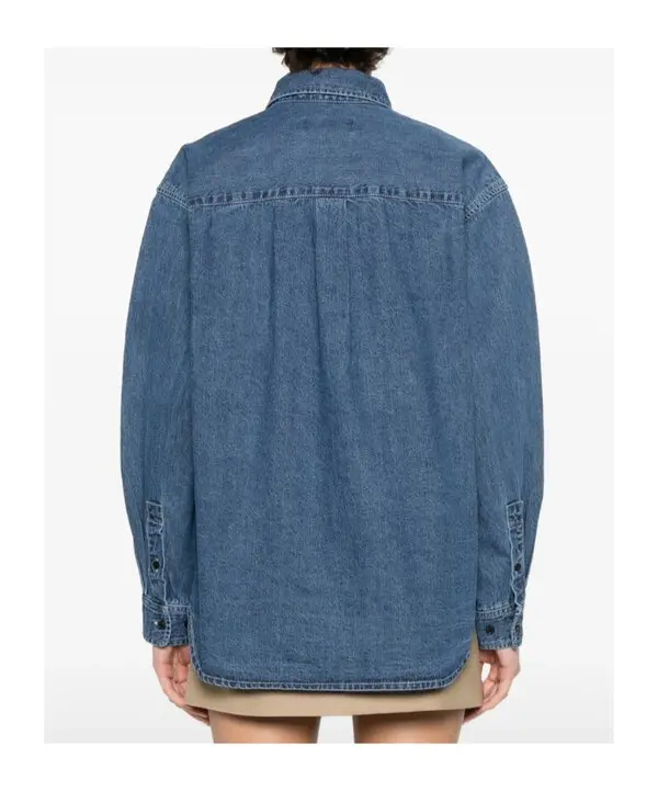 DUNST Long-sleeved Denim Shirt With Classic Collar