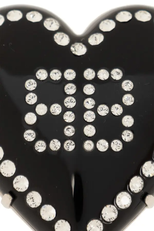 Balenciaga Bb Logo Embellished Heart Earrings