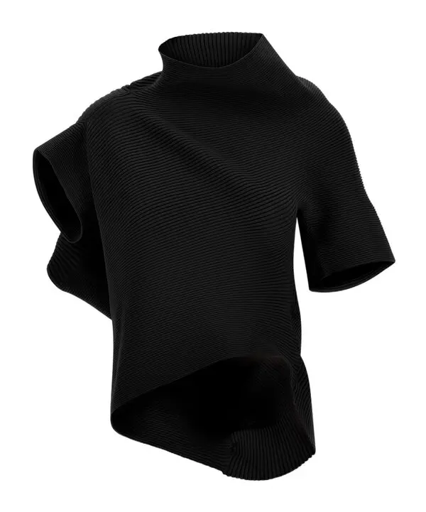Issey Miyake Life Form Asymmetric Knitted Top - Black