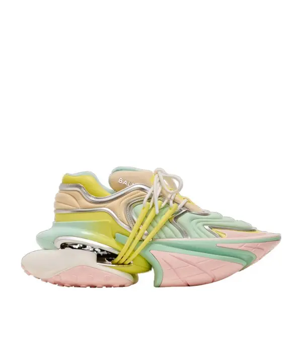 Balmain Unicorn Wave Neoprene And Calfskin Trainers - Multicolour