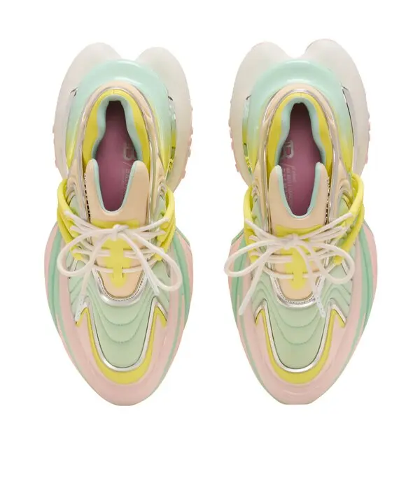 Balmain Unicorn Wave Neoprene And Calfskin Trainers - Multicolour