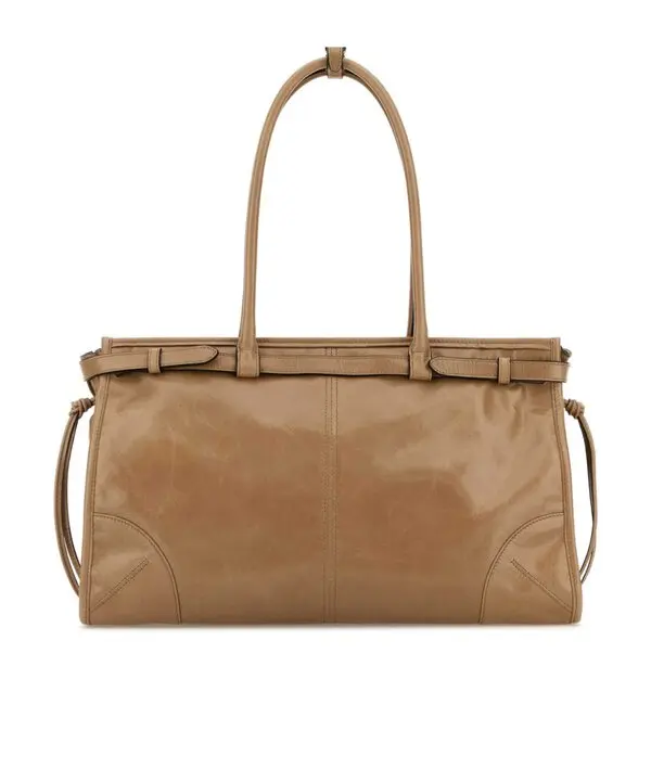 Prada Triangle-logo Drawstring Shoulder Bag - Bean Paste Color