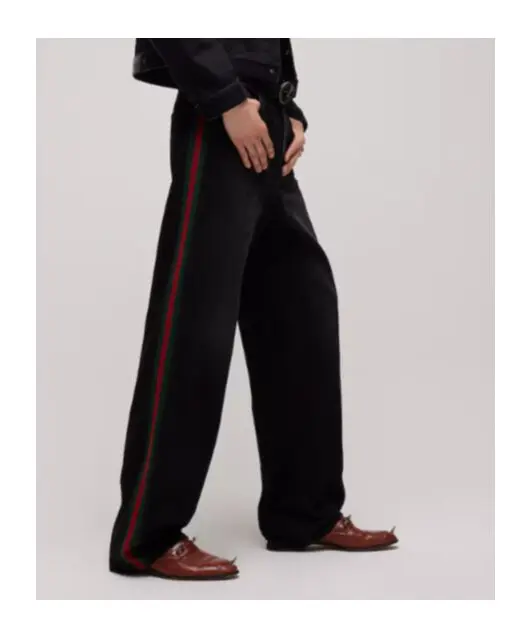 Gucci Web Stripe Baggy Jeans