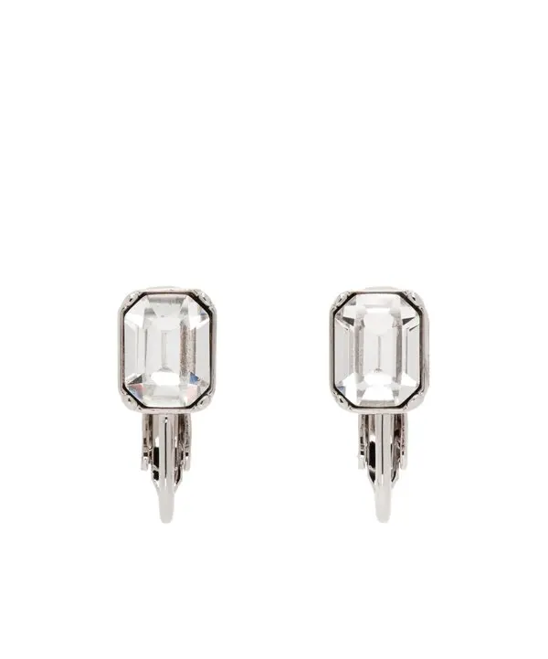 Dsquared2 Embellished Logo-engraved Clip Earrings - Silver