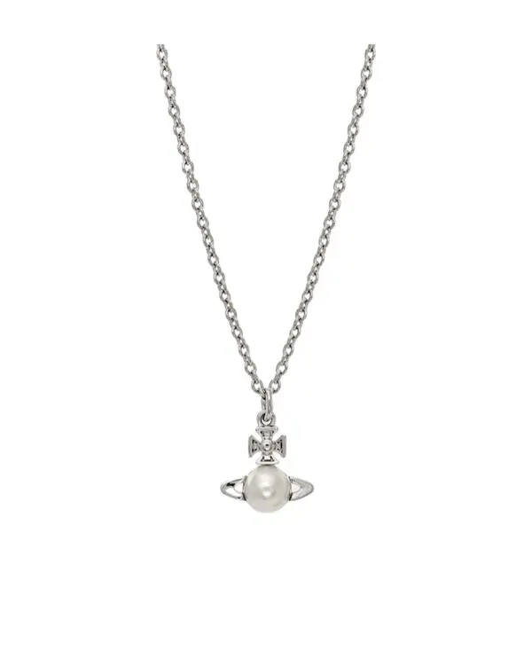 VIVIENNE WESTWOOD Orb Pendant Necklace With Pearl Detail - Gray