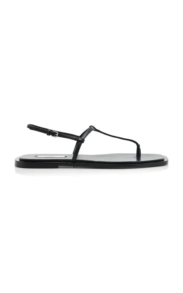 TOTEME Nappa Leather T-strap Sandals - Black