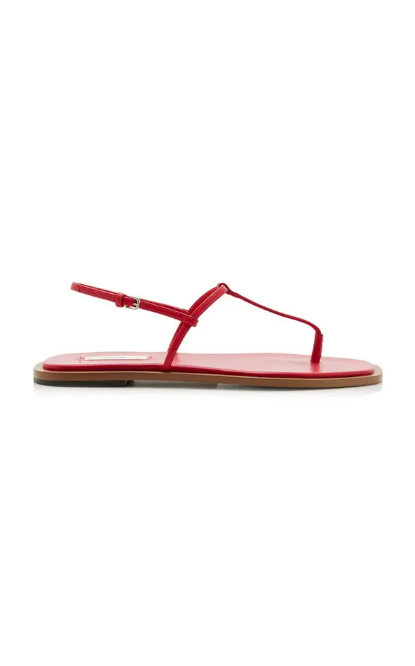 TOTEME T-strap Nappa Leather Sandals - Red