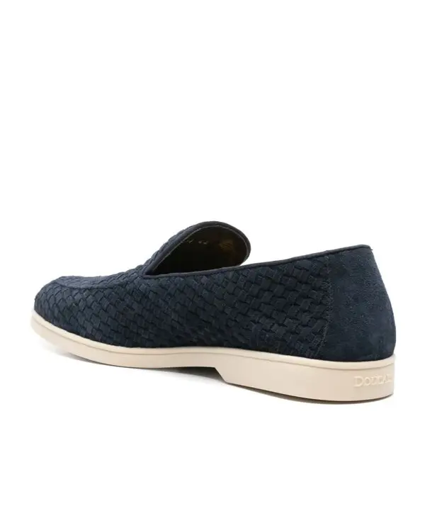 DOUCAL'S Round-toe Woven Loafers