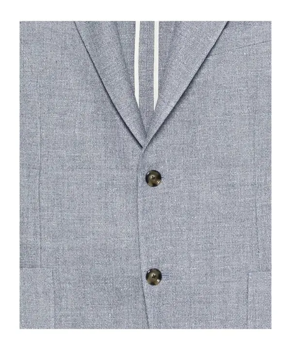 LARDINI Button Linen Blazer - Gray