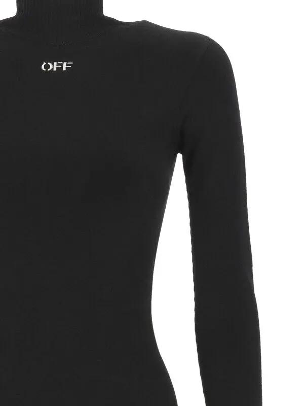 Off-White Logo-print High Neck Mini Dress