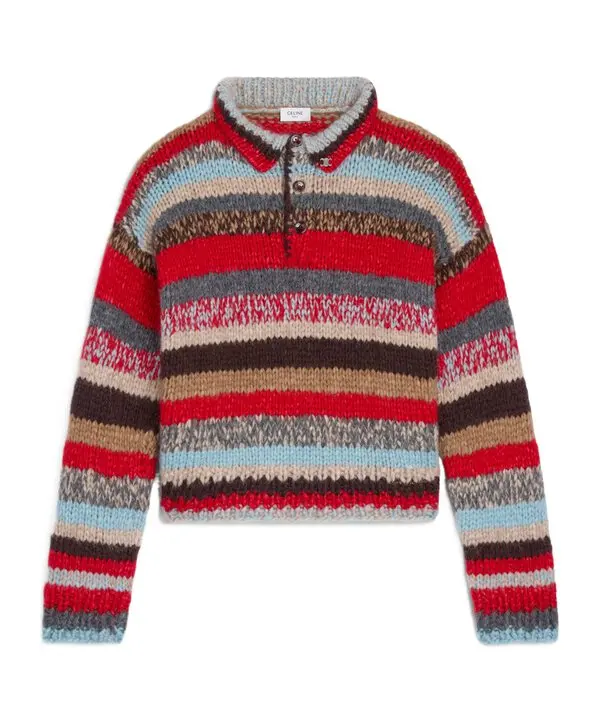 Celine Polo Sweater In Mouline Alpaca And Wool - No