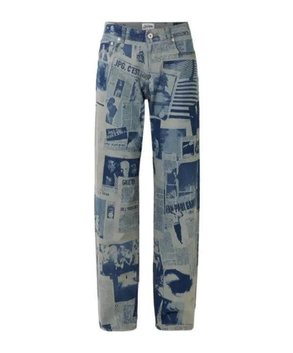 JEAN PAUL GAULTIER Newspaper Print Jeans - Middenim