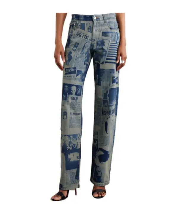 JEAN PAUL GAULTIER Newspaper Print Jeans