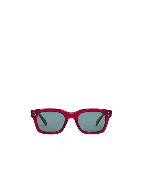 Celine Acetate Square Frame Sunglasses - Clear Burgundy Red