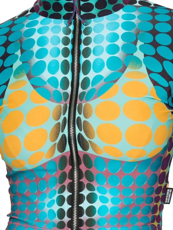 JEAN PAUL GAULTIER Re-edition Polka Dot Print High Neck Top