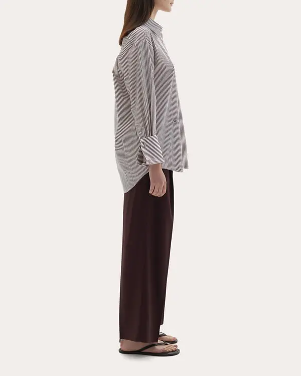 JOAEN Lowell Stripe Italian Cotton Button-up Top