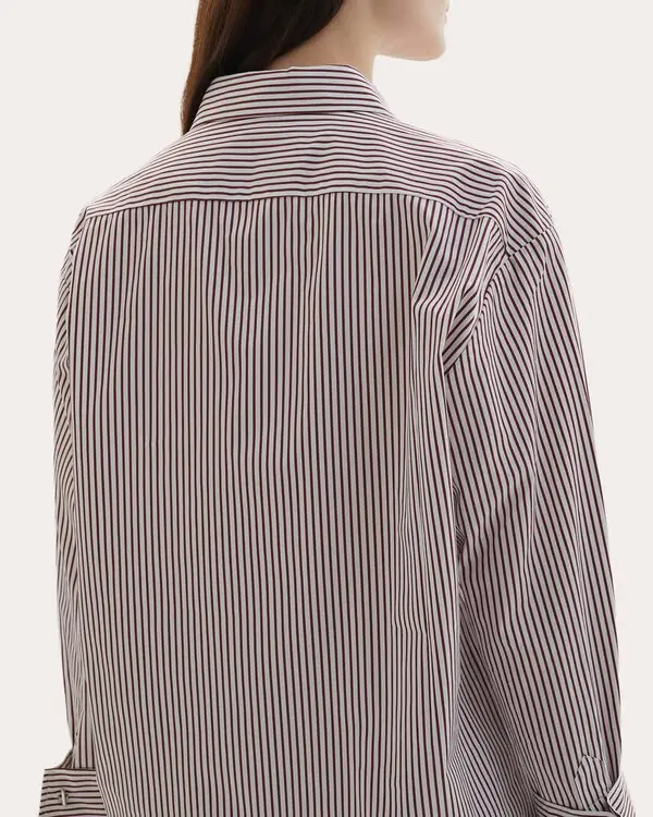 JOAEN Lowell Stripe Italian Cotton Button-up Top