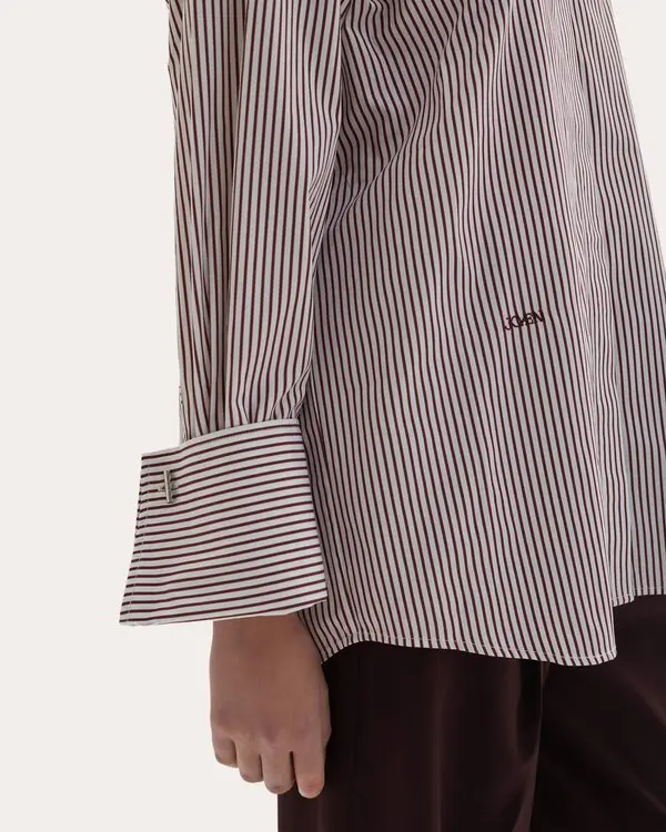 JOAEN Lowell Stripe Italian Cotton Button-up Top