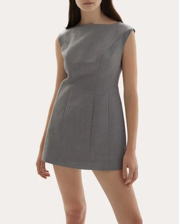 JOAEN Kelli Wool Boatneck Mini Dress