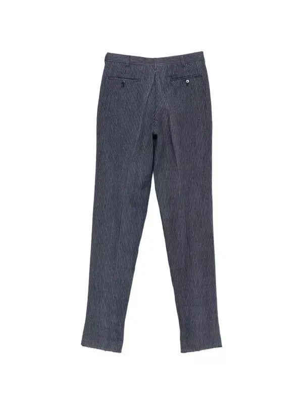 ROMEO GIGLI 1990s Pinstripe Linen Pleated Trousers