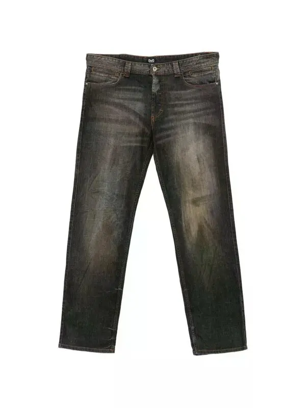 Dolce & Gabbana 2000s Logo Patch Jeans - Grey