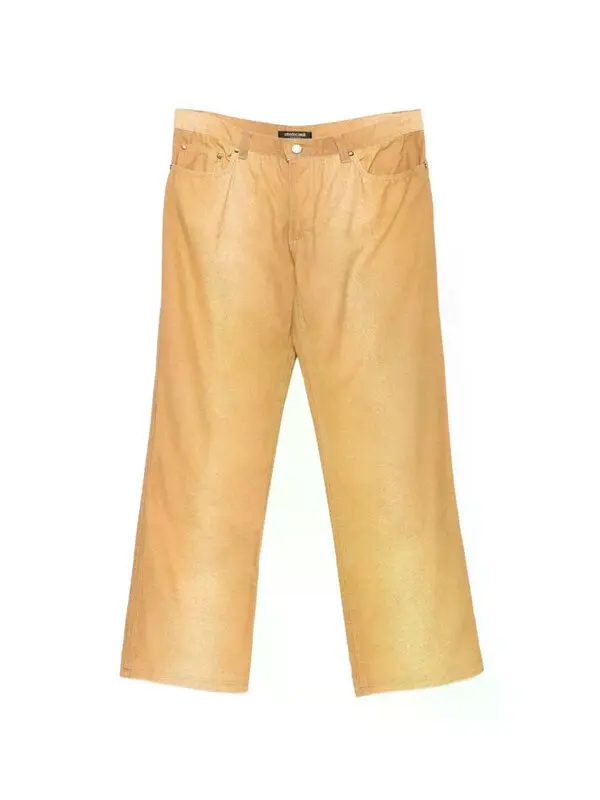 Roberto Cavalli 2000s Glitter-effect Straight-leg Jeans - Brown