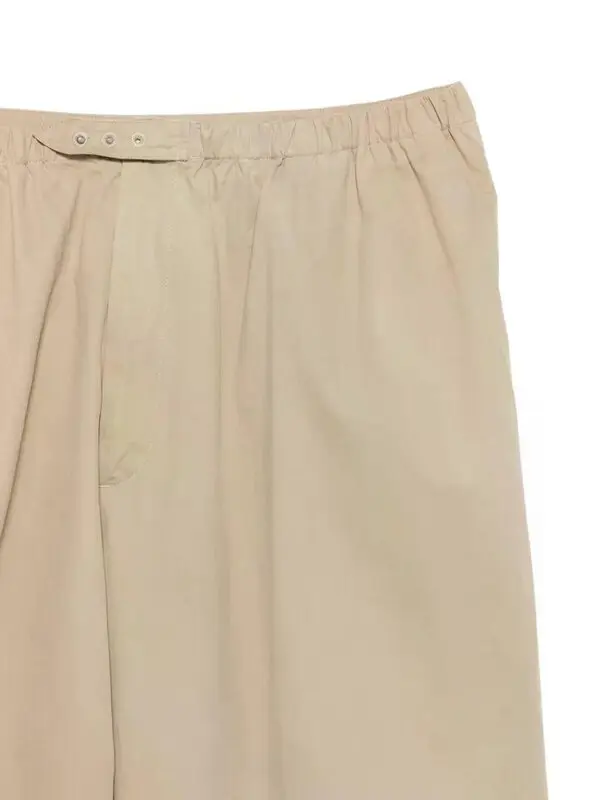 JEAN PAUL GAULTIER Khaki Plain-weave Elasticated Waist Trousers