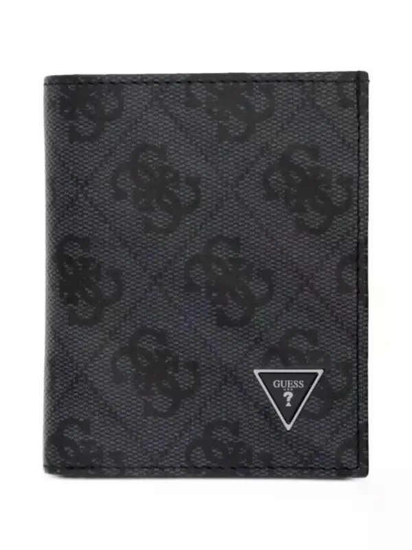 Guess Milano Monogram-print Logo-plaque Wallet - Black