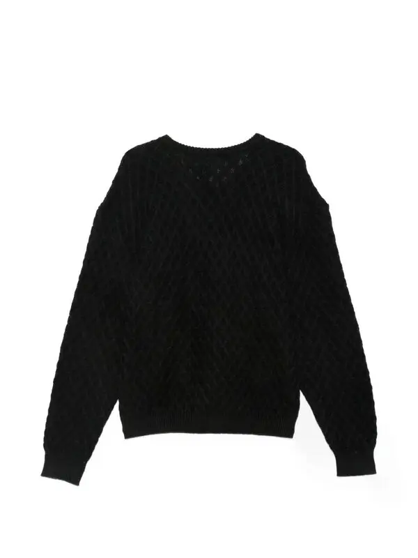 Versace Diamond-knit V-neck Sweater