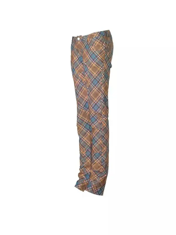 Collina Strada Rawr Plaid-pattern Trousers