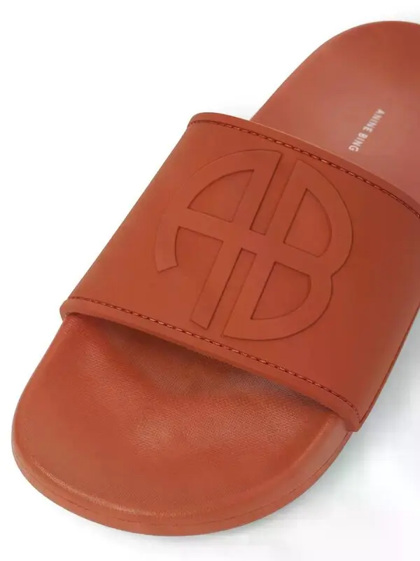 ANINE BING Isla Logo-embossed Slides
