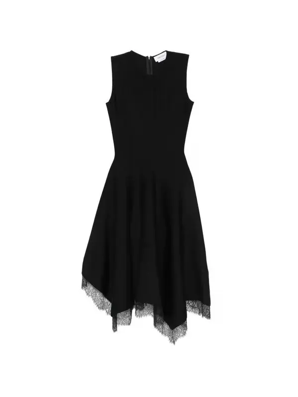 Alexander McQueen Asymmetric Lace-trim Dress