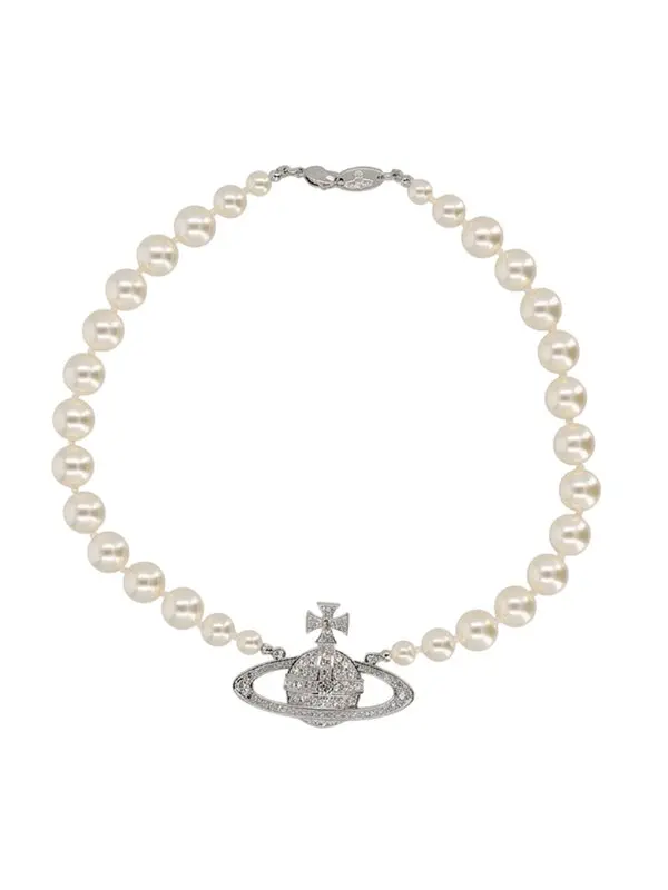 VIVIENNE WESTWOOD Pearl Orb Necklace - Silver
