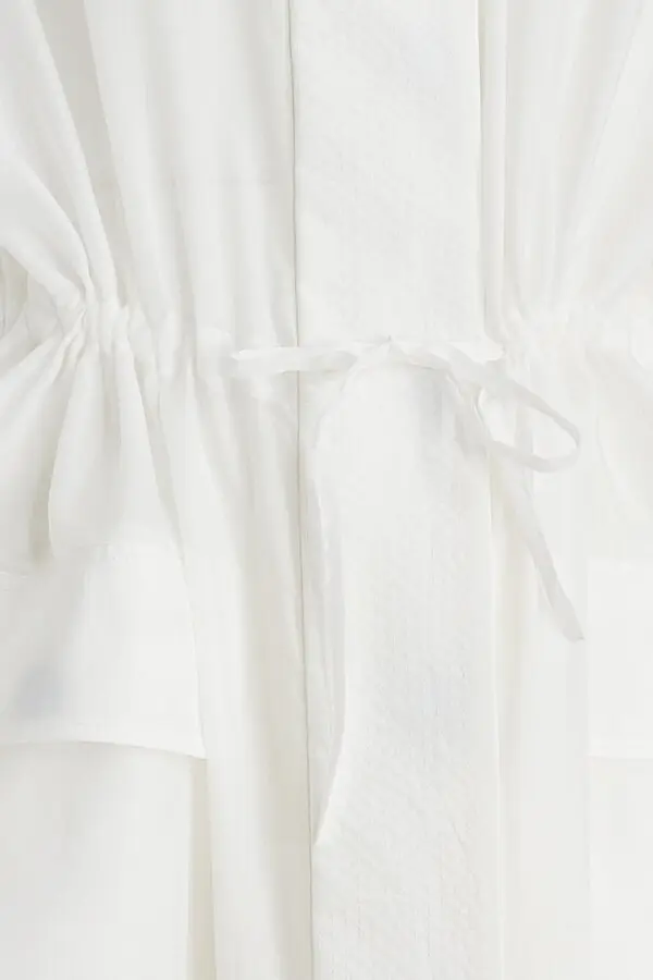 FERRAGAMO White Drawstring Hooded Coat