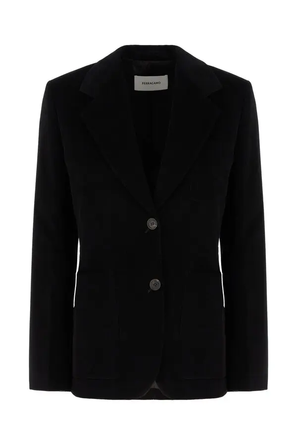 FERRAGAMO Black Corduroy Blazer - Multicolor