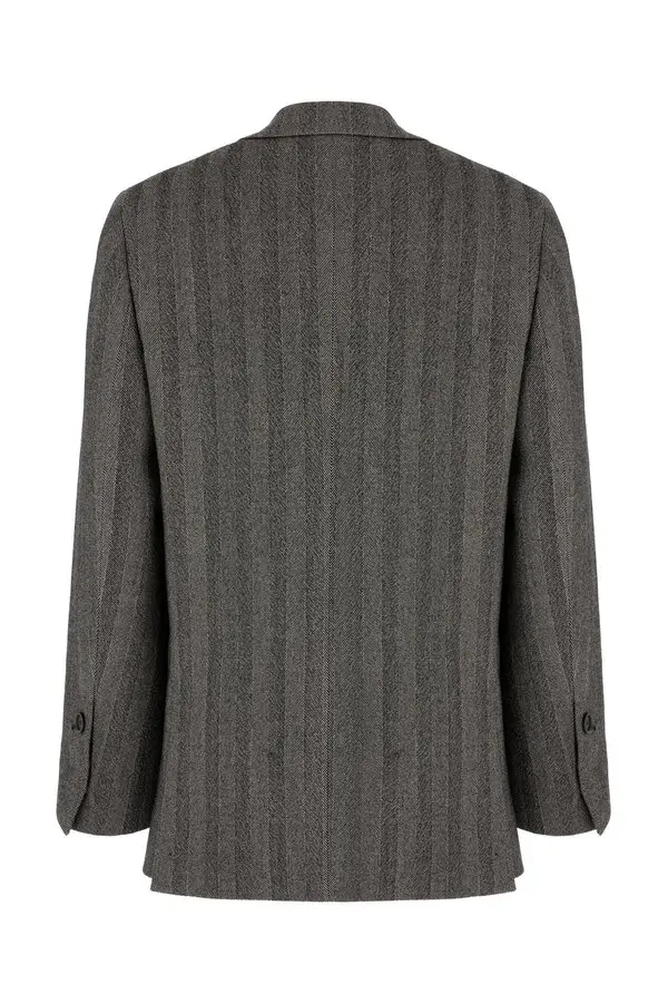 FERRAGAMO Striped Double-breasted Blazer